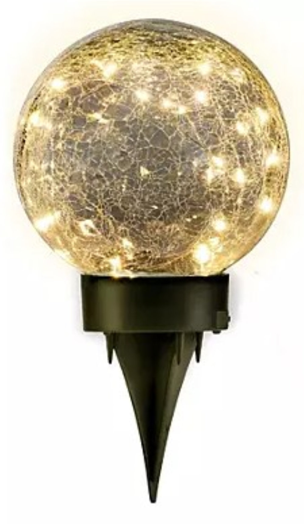EcoVolt Solar/Battery operated Crackle Ball Led Decorative Accent ...