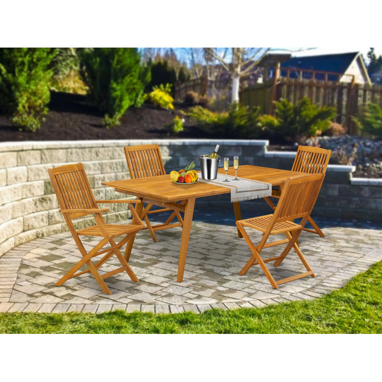 Mercury Row® Arballo 4 - Person Rectangular Outdoor Dining Set ...