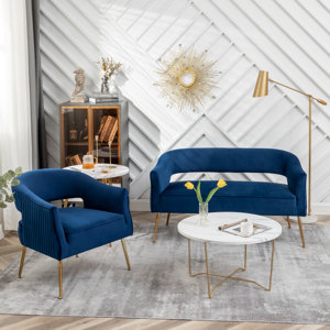 Everly Quinn Chynna 2 - Piece Velvet Living Room Set & Reviews | Wayfair