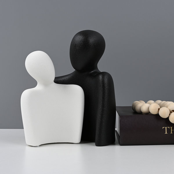 Wrought Studio™ Ceramic Couple Statues For Home Decor, Hugging Couple ...