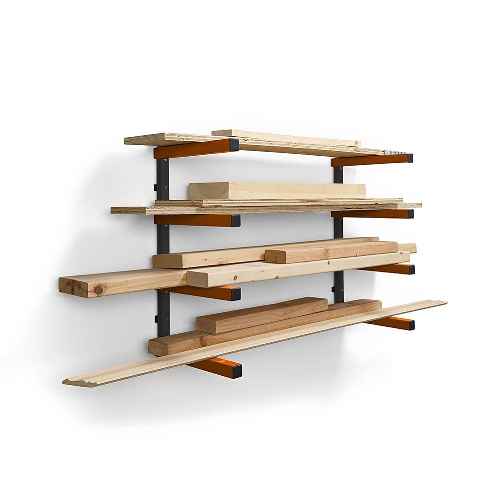17 Stories 4-Level Lumber Rack - Wood Storage Rack And Garage Wall ...
