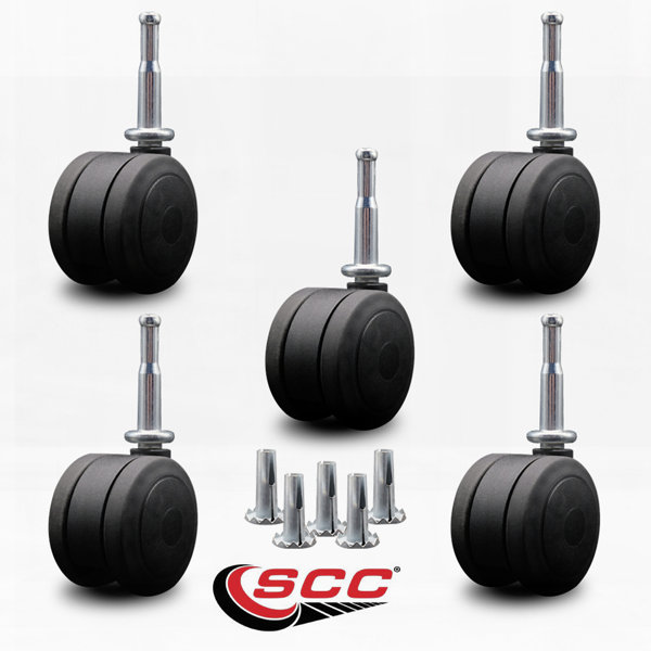 Service Caster 3 Inch Heavy Duty Floor Safe Twin Wheel Caster 5/16 Grip ...