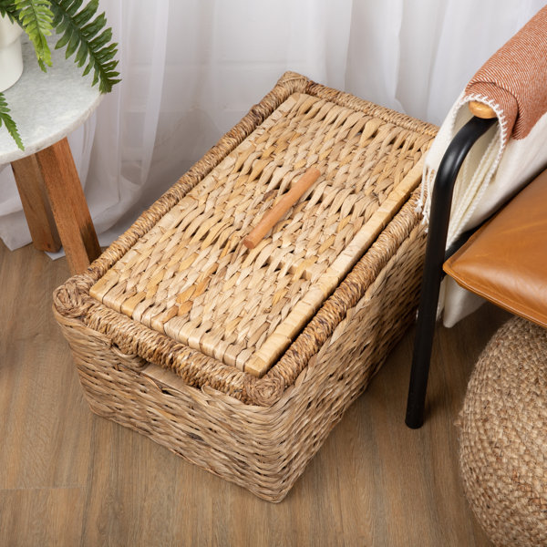 Bayou Breeze Wicker Toy Chest Rattan Basket with Lid & Reviews | Wayfair