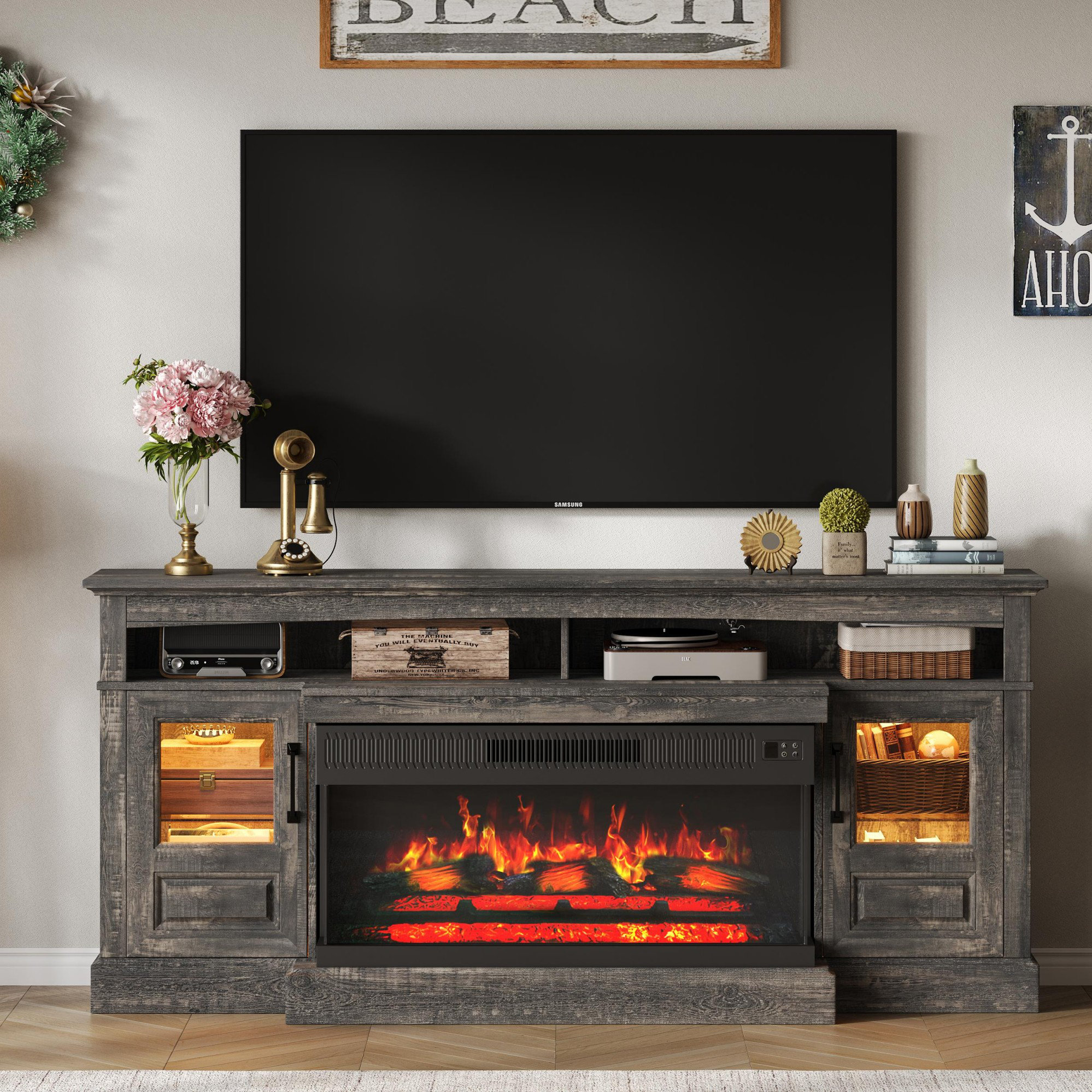 Red Barrel Studio® 70" Fireplace Pottershill For Tvs Up To 80 ...