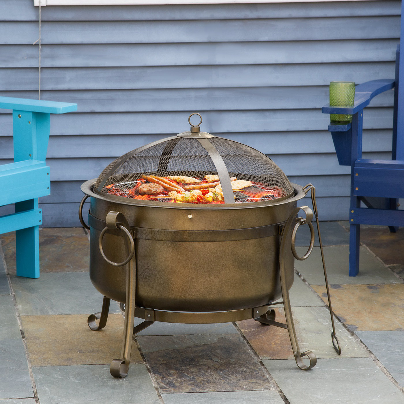 Red Barrel Studio® Marcuss Stainless Steel Outdoor Fire Pit, Outdoor ...