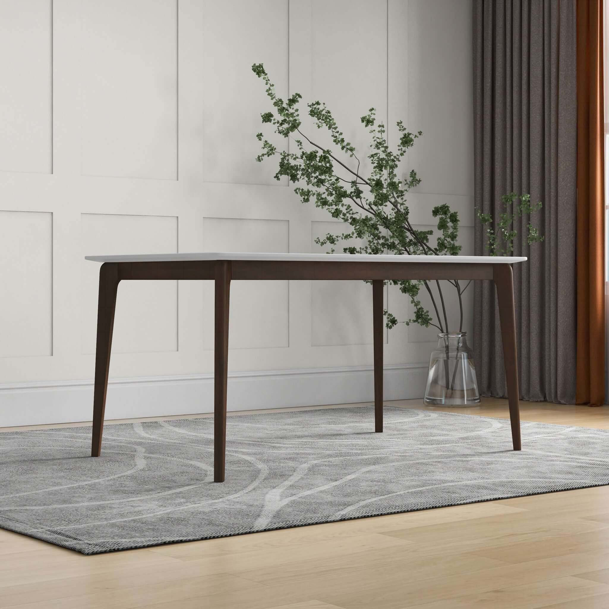 George Oliver Lindsey Solid Wood White Top Dining Table - Wayfair Canada