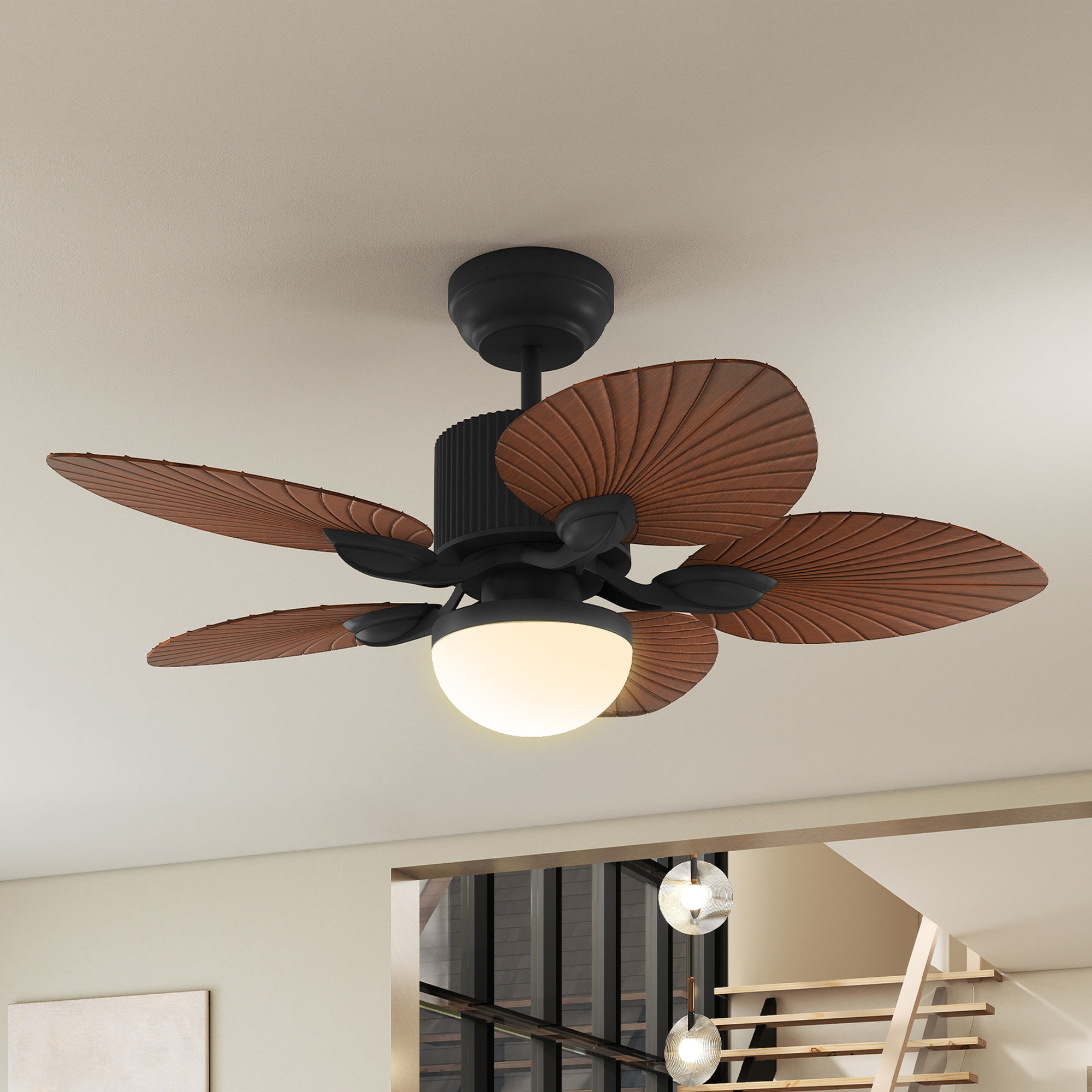 Bay Isle Home™ 44" 5 - Blade Tropical Ceiling Fan With Lights And ...