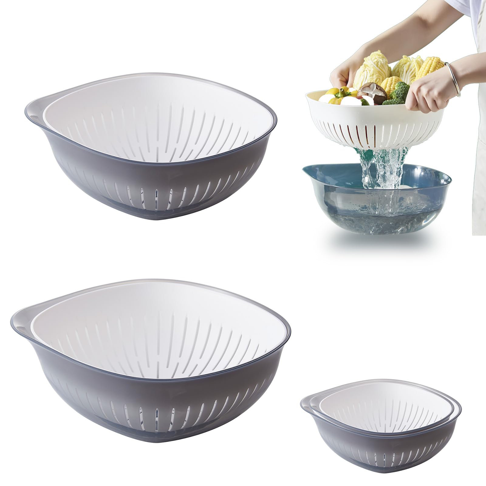 MARLIN MANUFACTURING COMPANY, INCORPORATED Colander Bowl Set Of 2 ...