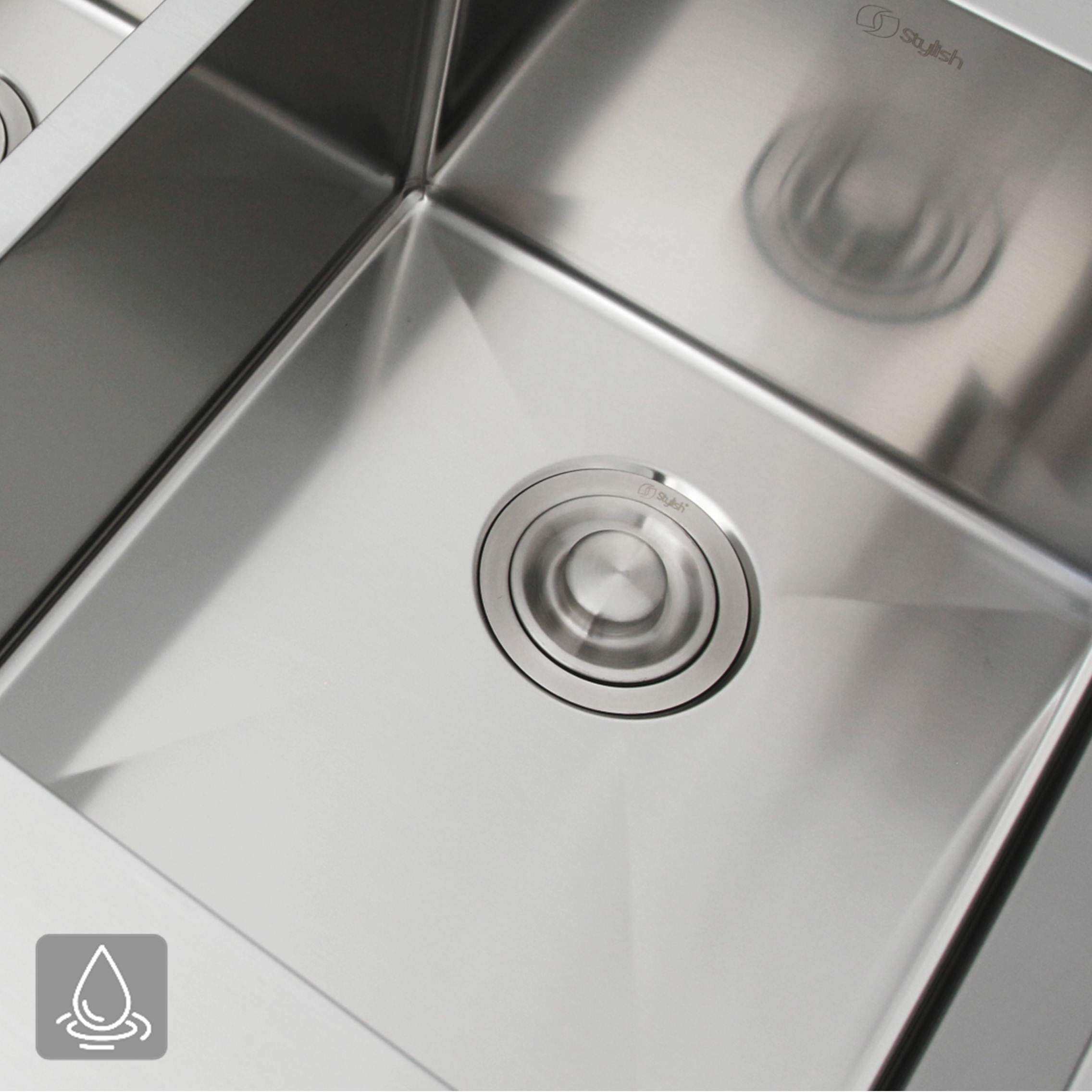 STYLISH 32 inch Low Divider 60/40 Double Bowl Undermount Kitchen Sink ...