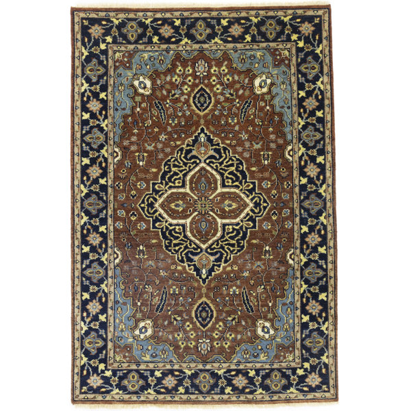 Canora Grey Remiyah Oriental Handmade Hand-Knotted Rectangle 4' x 5'11 ...