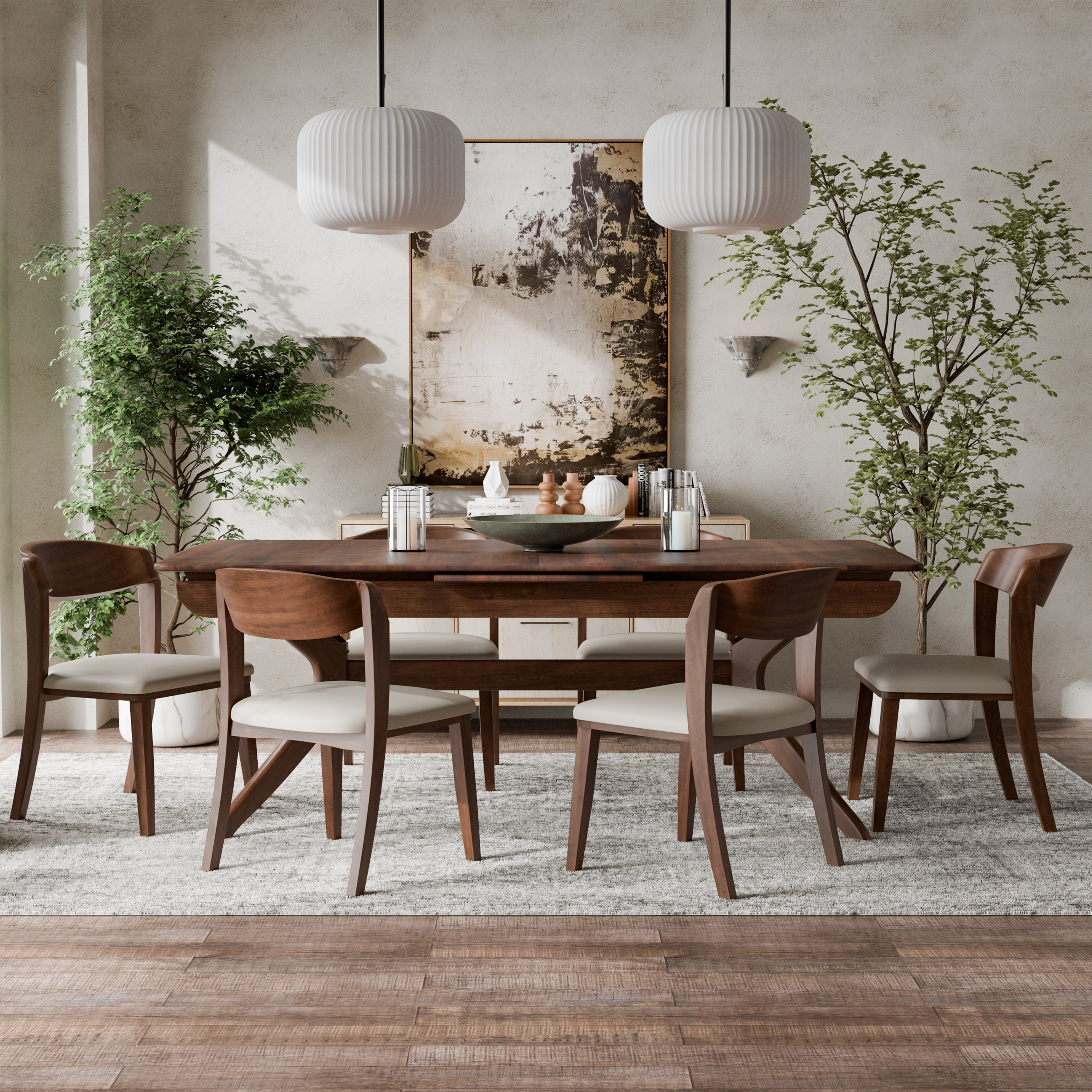 Corrigan Studio Rozella Solid Wood Dining Table Set - Wayfair Canada