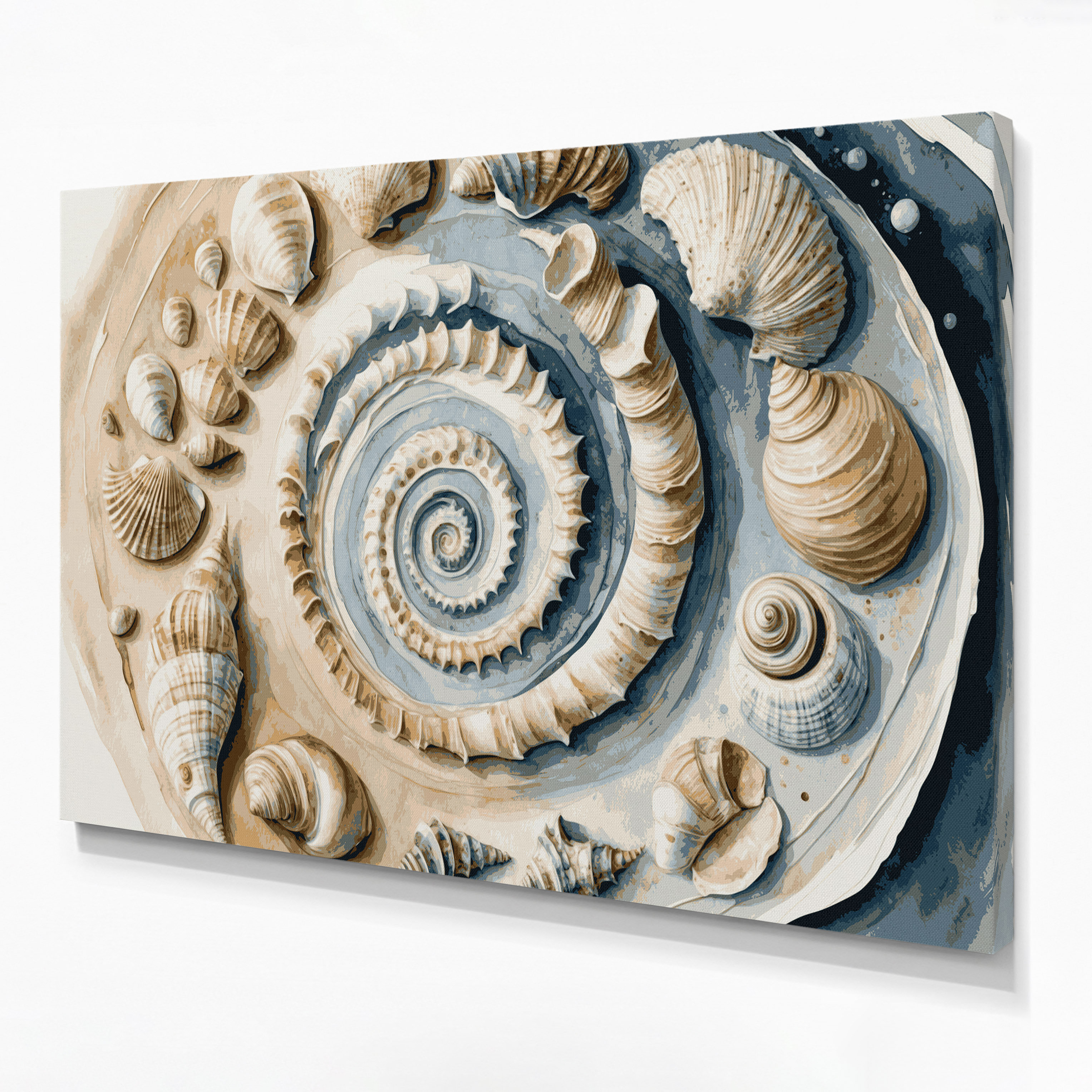 Dovecove Coastal Shell Layer Study Beige Canvas Wall Art | Wayfair