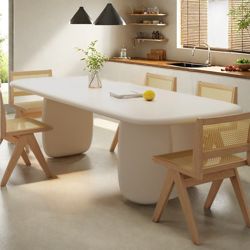 QUACOMFOR Simple Oval Solid Wood Dining Table Sets | Wayfair