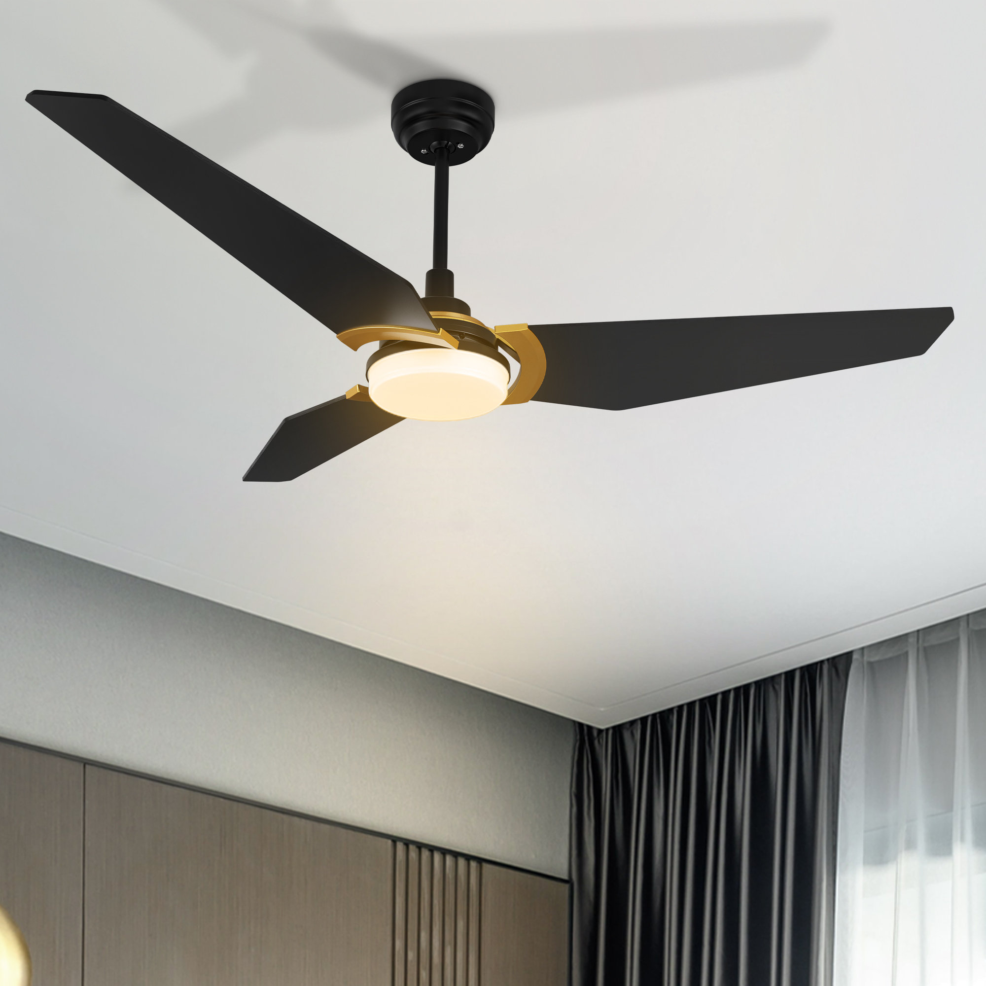 CARRO 56" Smart DC Ceiling Fan with Integrated LED light, Remote ...