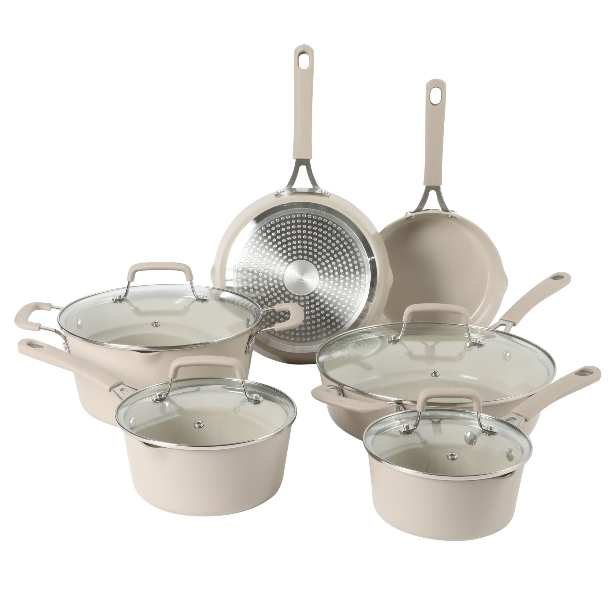 Martha Stewart Heathland Premium Nonstick Interior 10-Piece Tapered ...