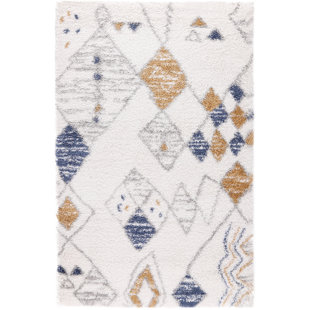 Ivory & Cream Shag Area Rugs You'll Love | Wayfair