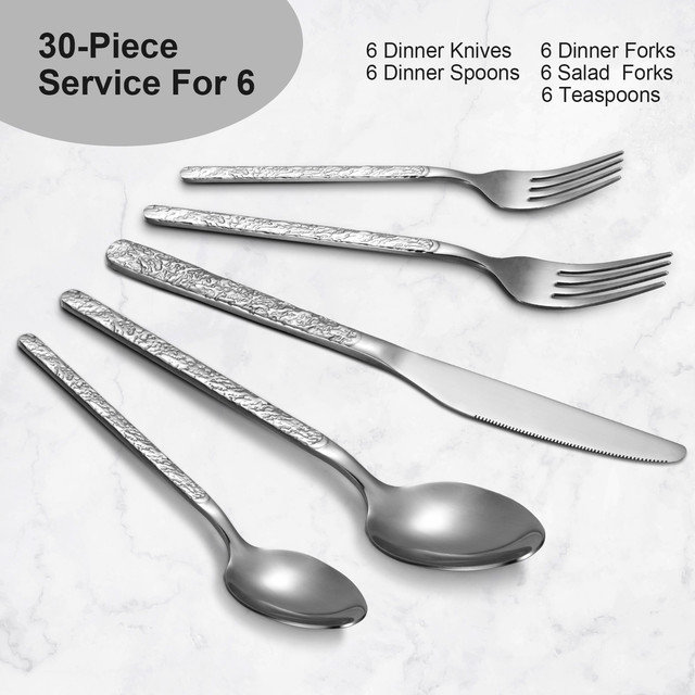 Ivy Bronx Ashawna Stainless Steel Flatware Set - Service for 6 | Wayfair