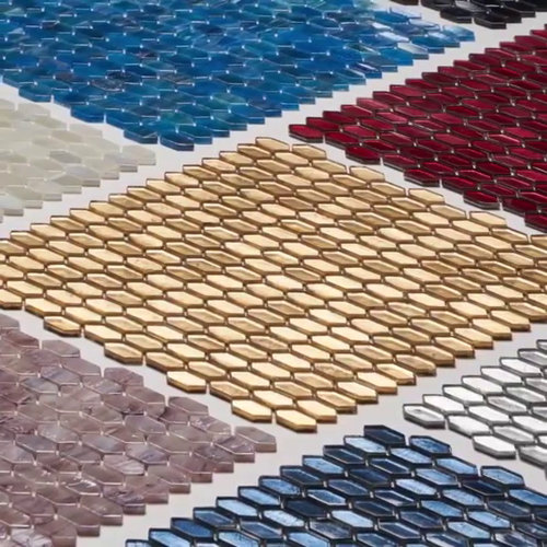 Bond Tile Whisper 11.61" x 11.73" Polished Mini Picket Glass Mosaic ...