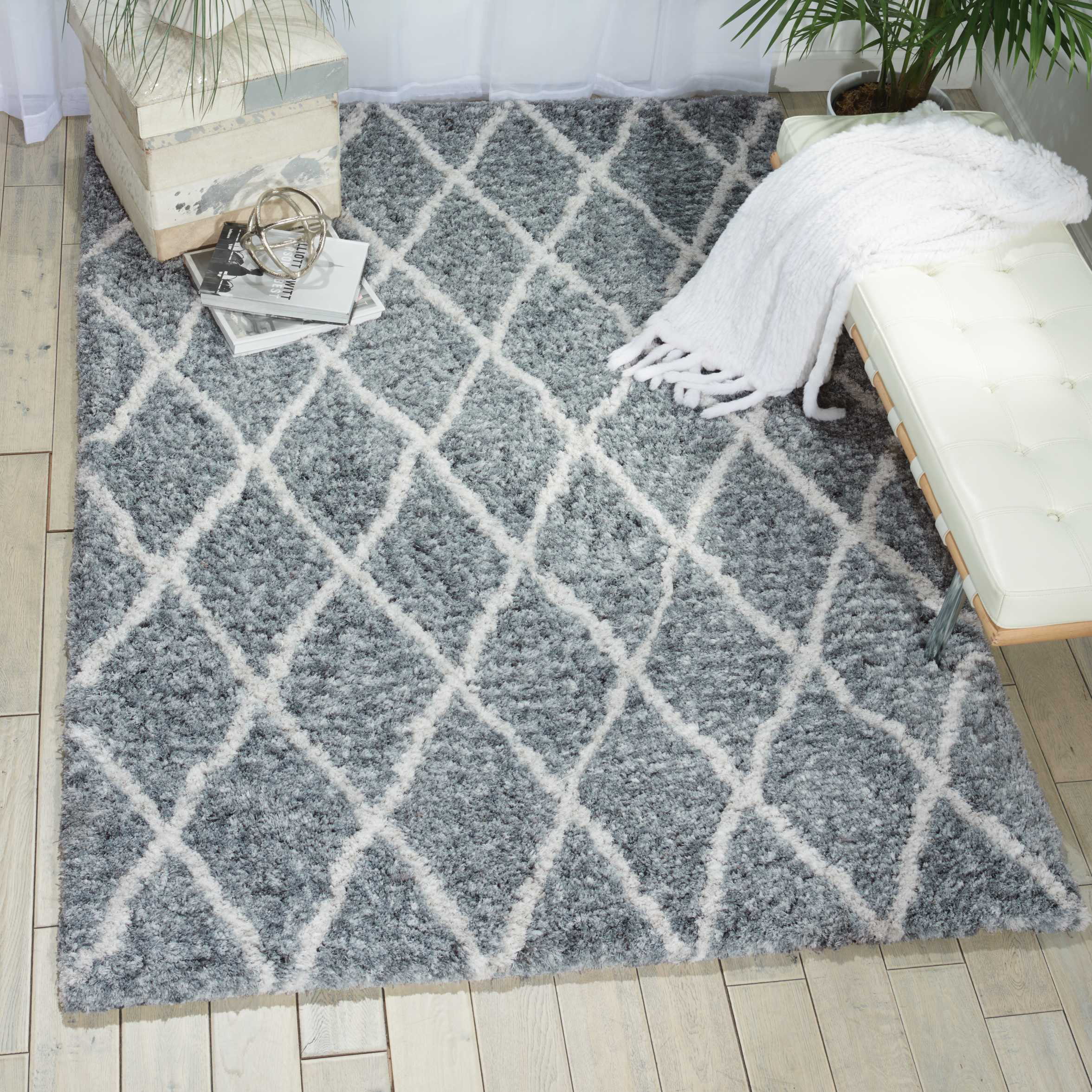 Foundry Select Arlean Shag Moroccan Gray Handmade Area Rug | Wayfair