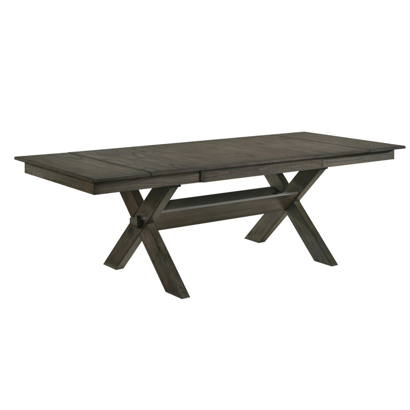 Gracie Oaks Ziwot Extendable Solid Wood Trestle Dining Table | Wayfair