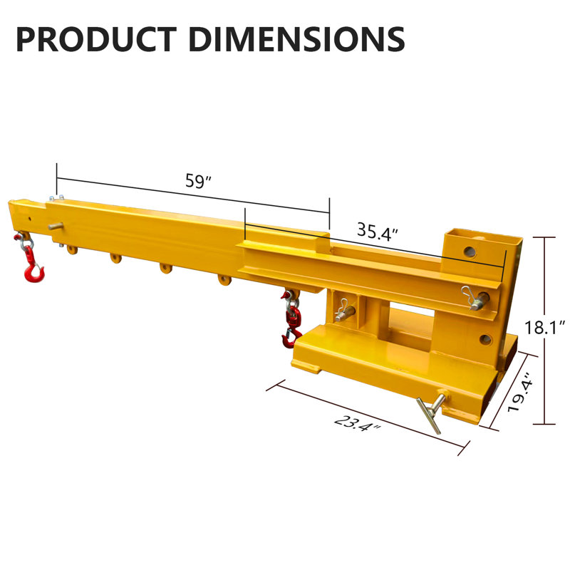 Fashionwu Forklift Jib Boom Crane, Forklift Mobile Crane 6000lbs/3t ...
