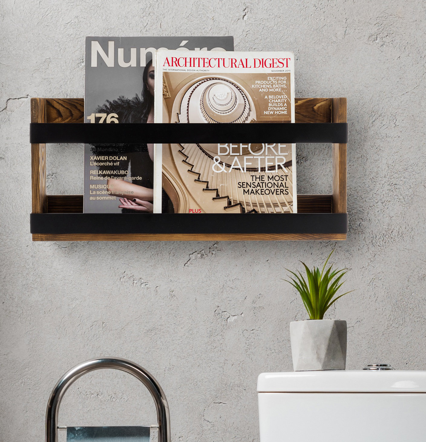 17 Stories Elneta Doublewide Wall Mounted Magazine Rack & Reviews | Wayfair