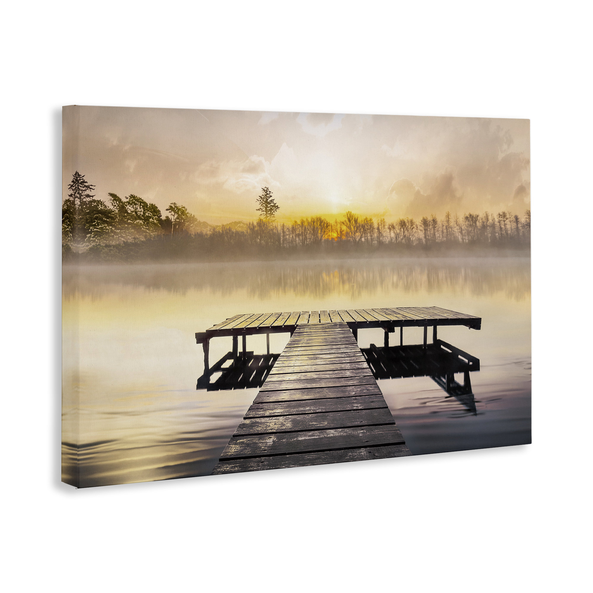 Millwood Pines Summer Sunrise Dock Canvas, design by Mike Calascibetta ...