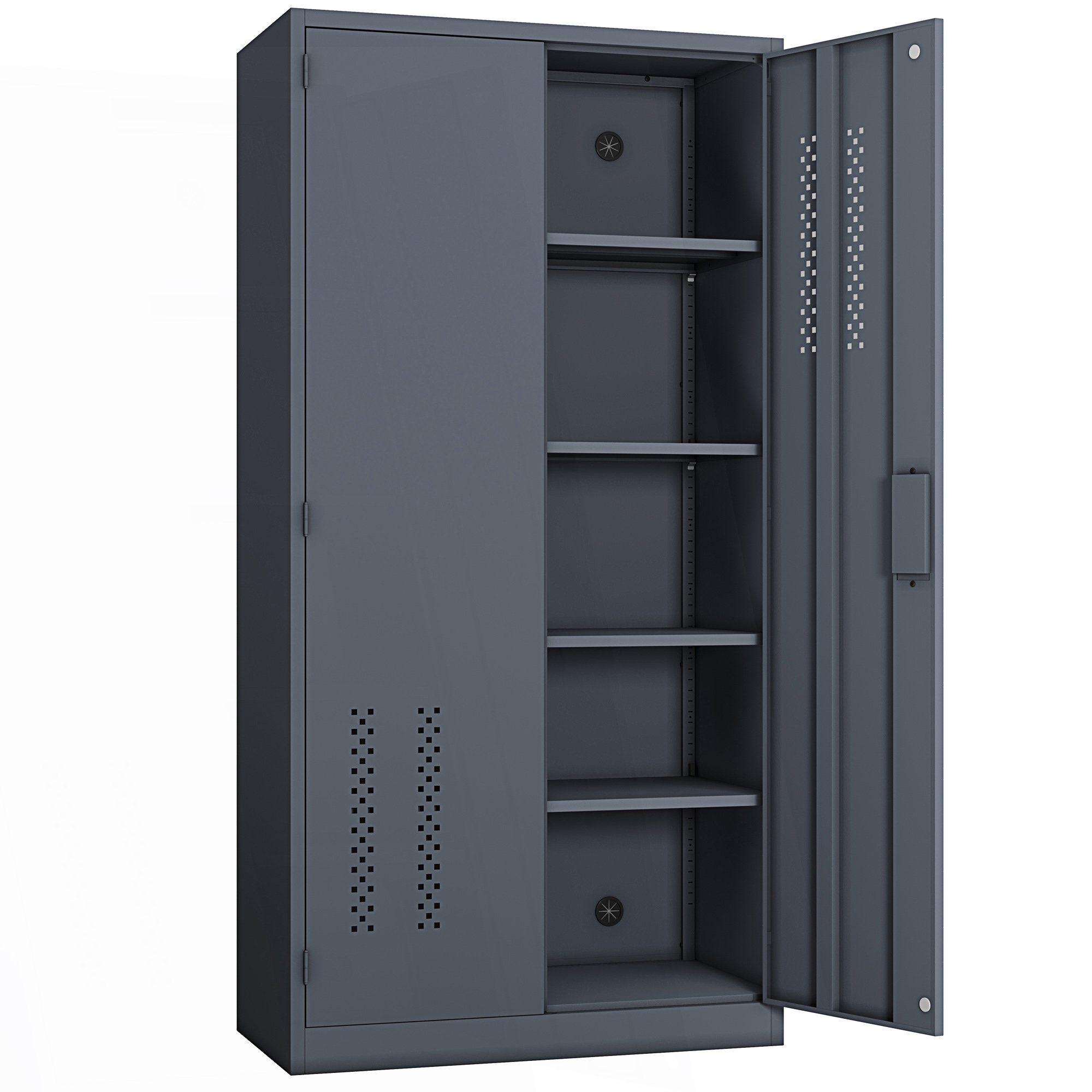 Trent Austin Design® Metal Garage Storage Cabinet With 2 Doors And 4 ...