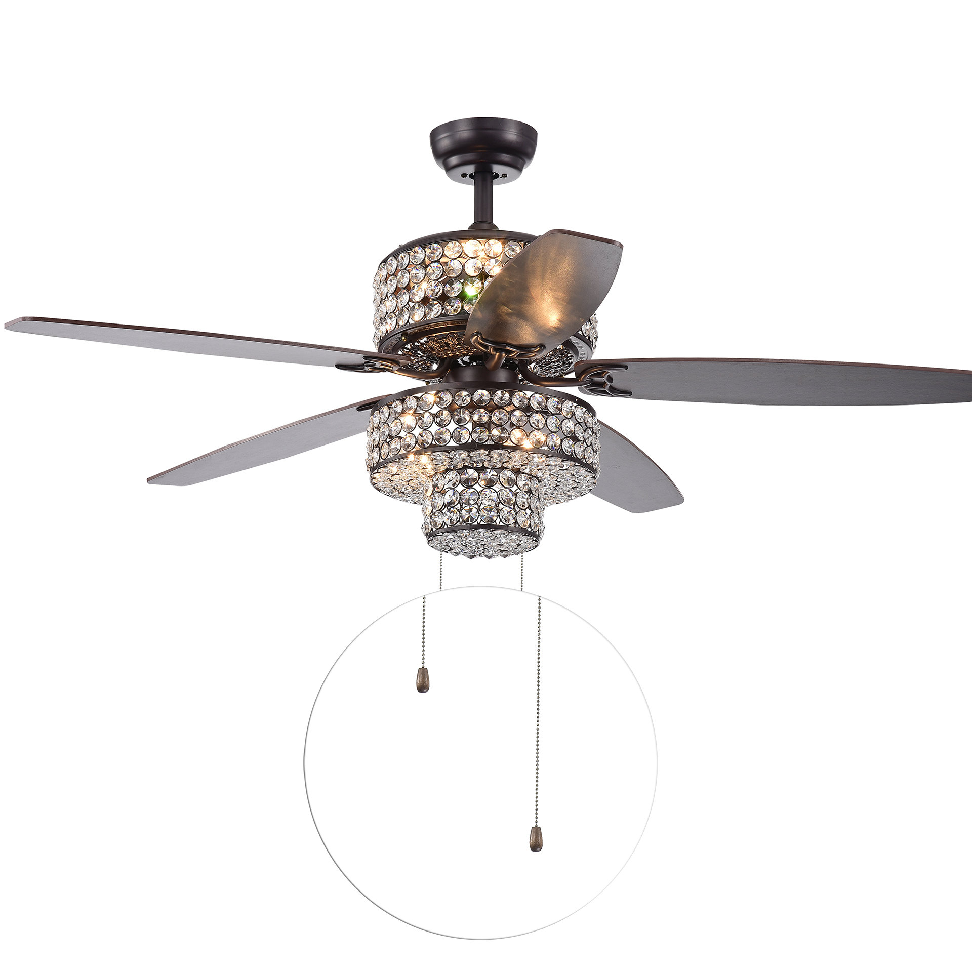House of Hampton® 52" Gagnon 5 - Blade Crystal Ceiling Fan with Light ...