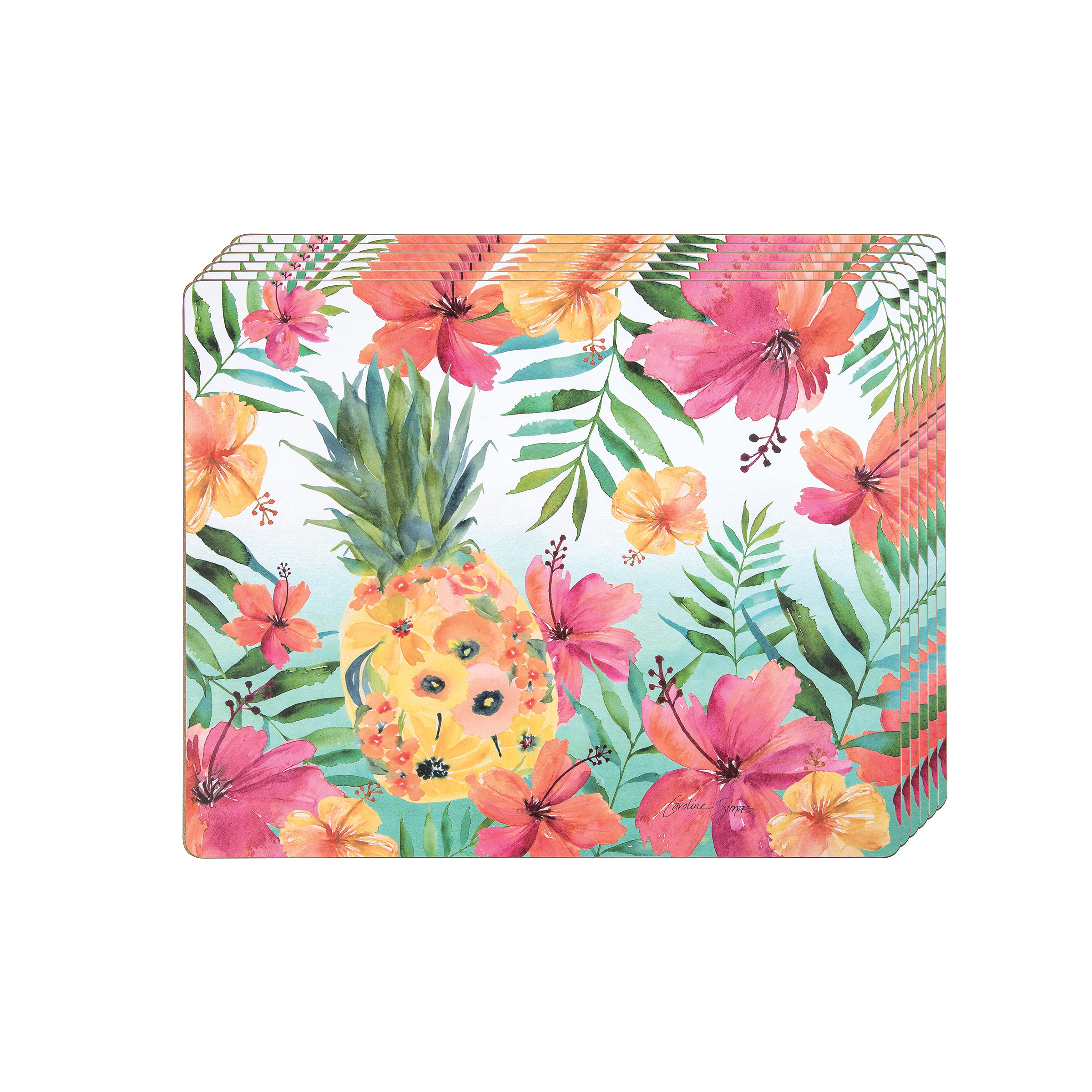 Bayou Breeze Ine Pineapple Summer Hardboard Cotton Placemat - Wayfair ...