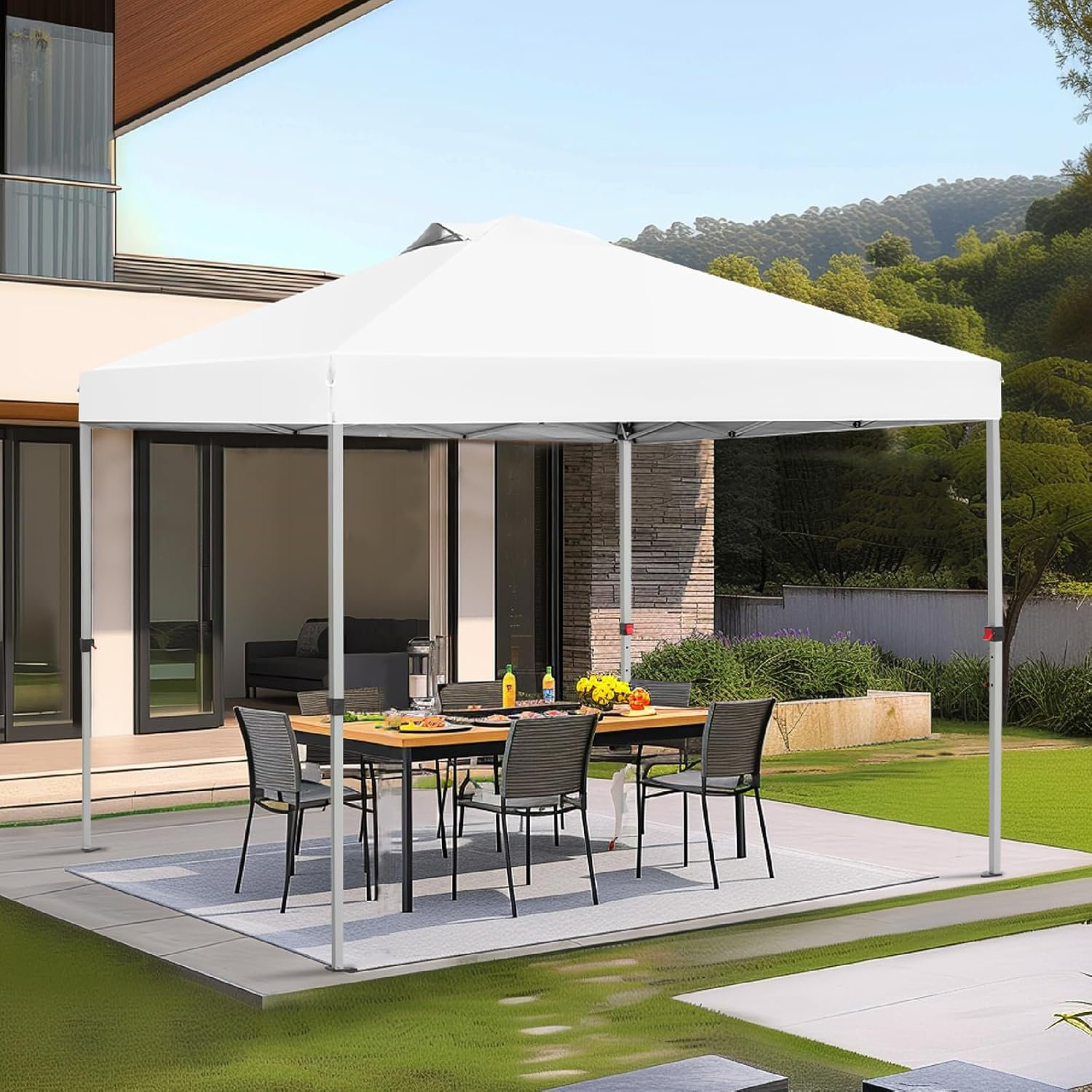 CMCUSTOM Canopy Tent Pop Up 10x10 ft Outdoor Patio Portable Commercial ...