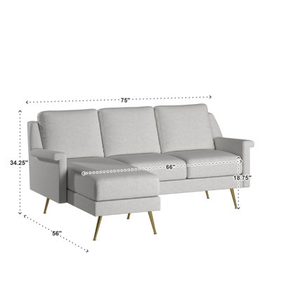 Kingstown Home Valerie 2 - Piece Upholstered Sectional & Reviews | Wayfair