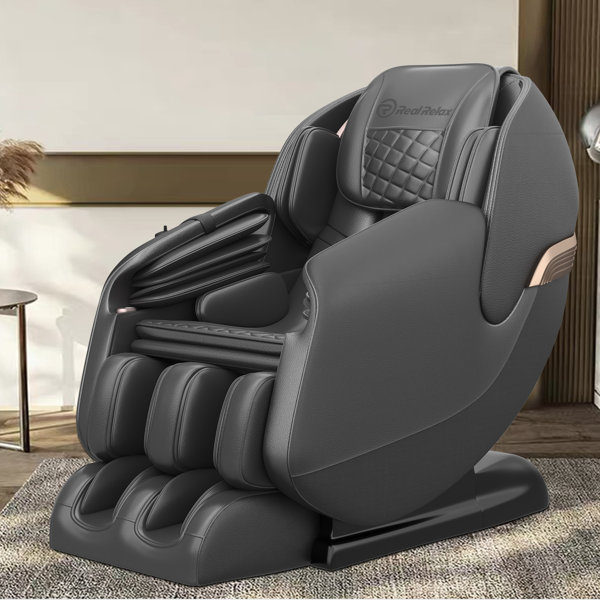 RealRelax Faux Leather Heated Massage Chair with Ottoman | Wayfair