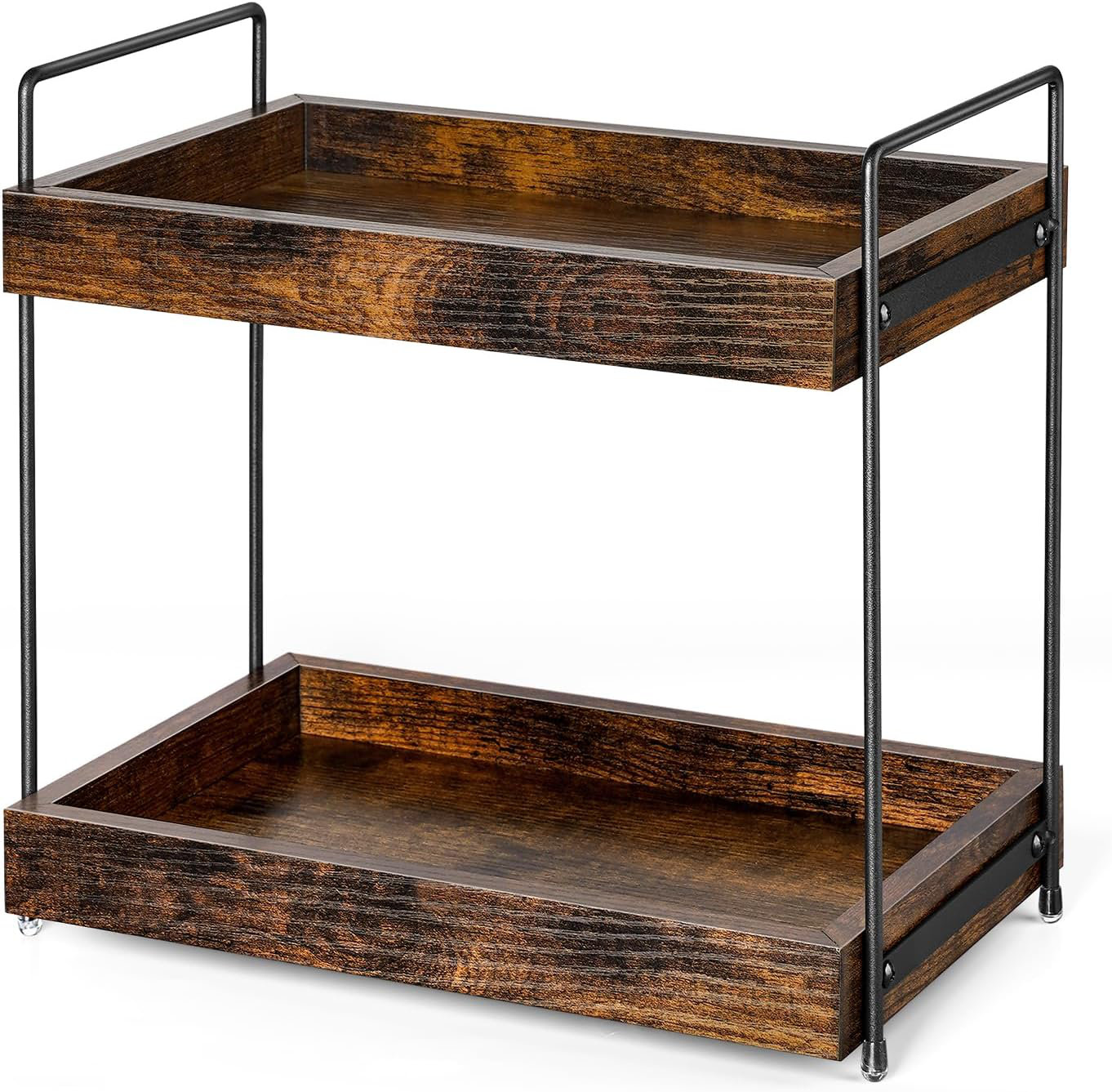 17 Stories 2-Tier Bathroom Countertop Organizer, Wood Bathroom Storage ...