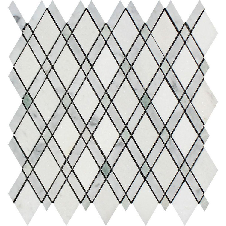 Stone & Tile Shoppe, Inc. Thassos White Lattice With Ming Green Marble ...