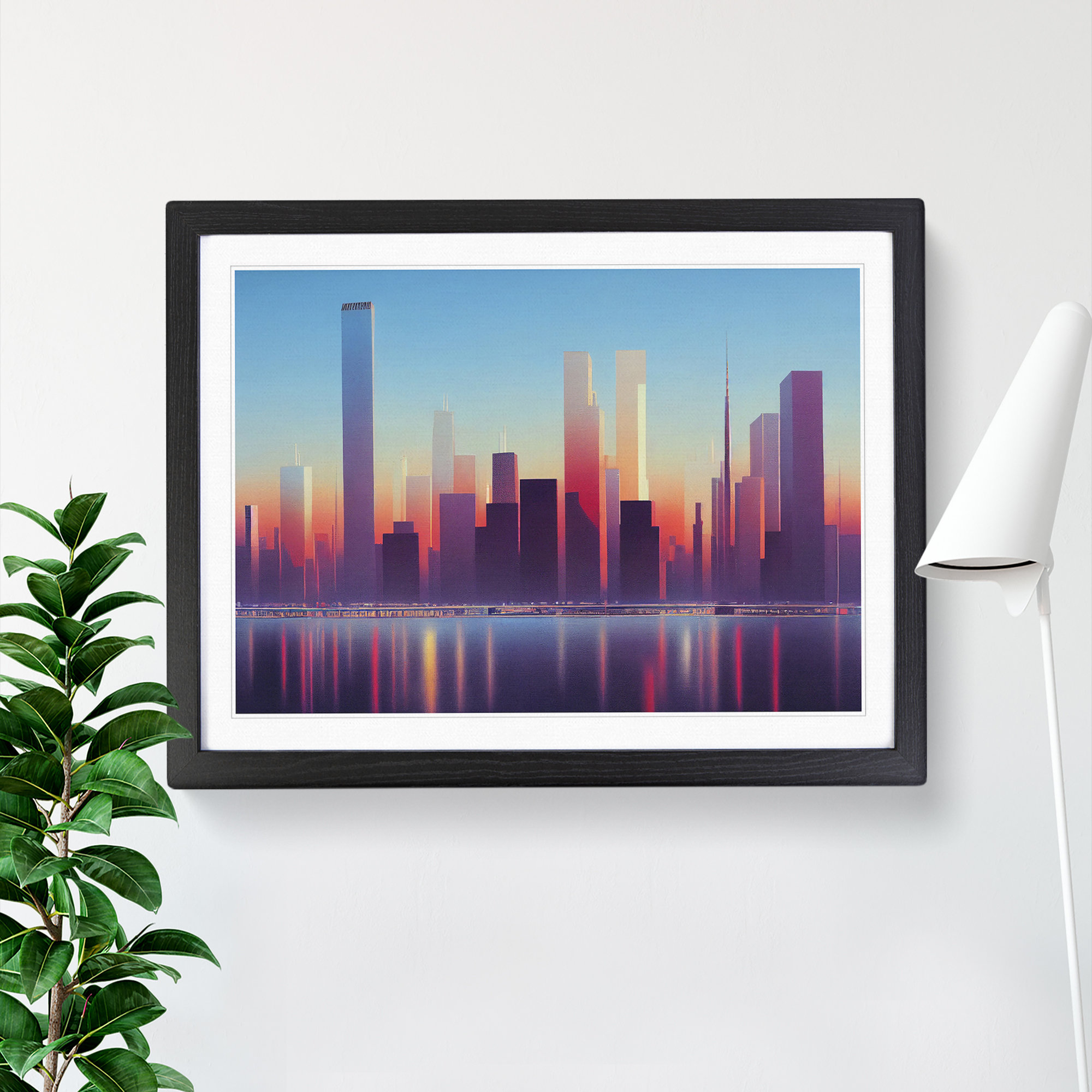 17 Stories Loving Skyscraper Skyline - Picture Frame Graphic Art ...
