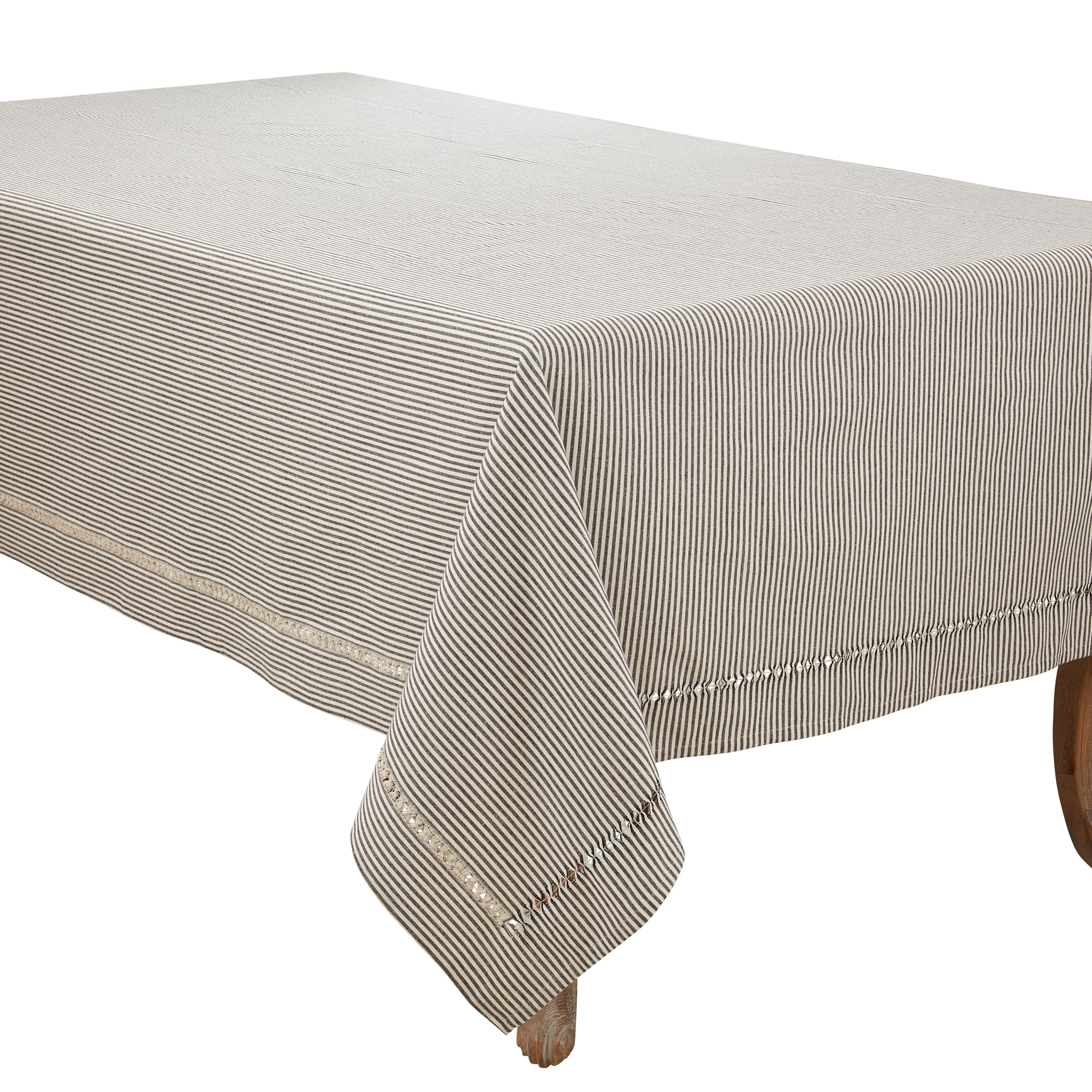 Saro Tablecloth With Stripe Hemstitch Design & Reviews | Birch Lane