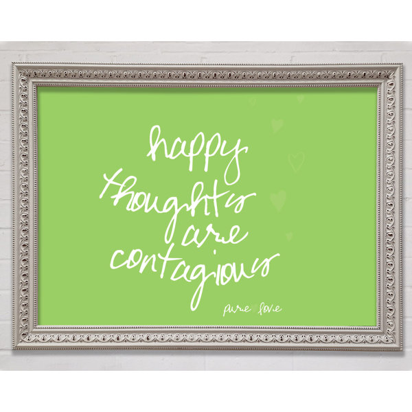 Bright Star Love Quote Happy Thoughts Are Contagious Lime Green ...