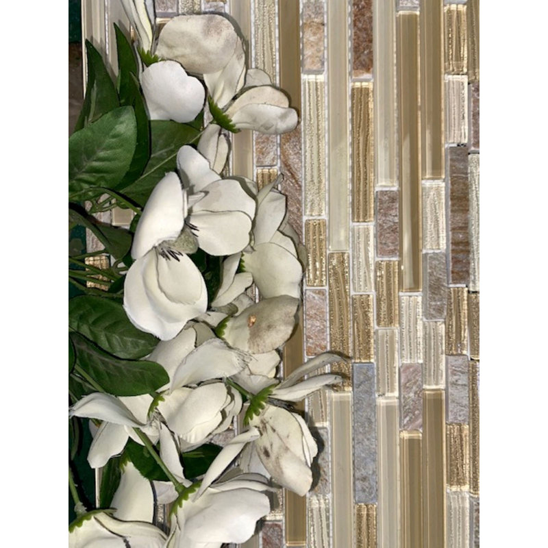 Abolos New Era 12 in. x 12 in. Glass & Stone Straight Edge Square ...