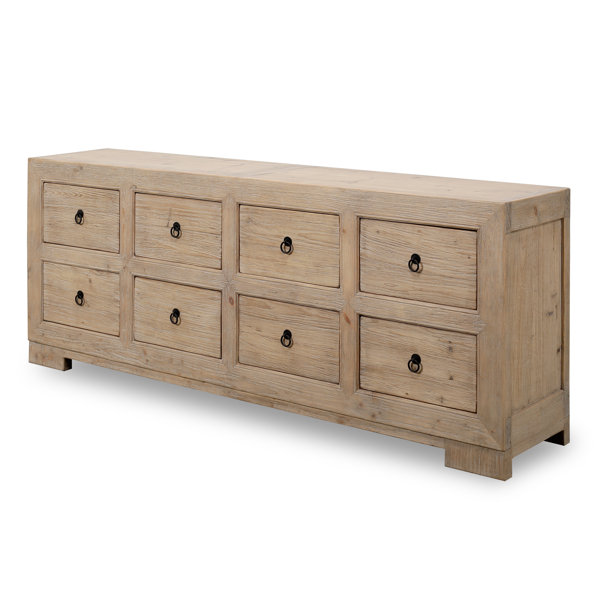 Lily's Living Capri 88.6" Wide 8 Drawer Pine Wood Sideboard | Wayfair