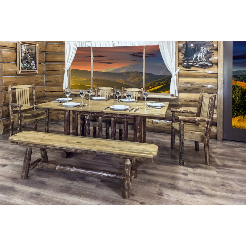 Loon Peak® Glacier Country Collection 40" Lodge Pole Pine Dining Table ...