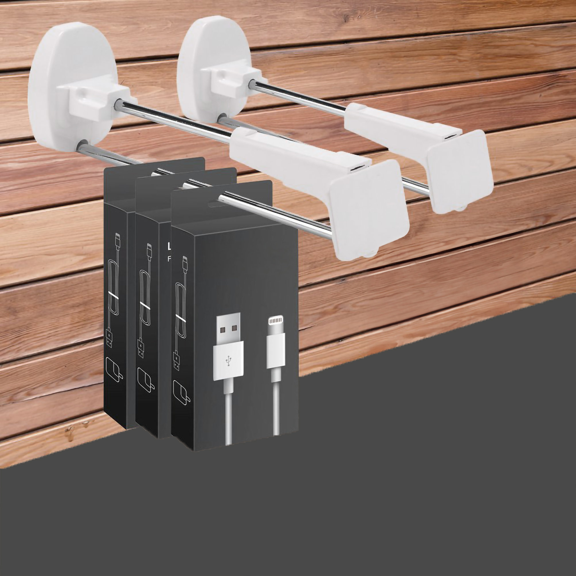 FixtureDisplays 50 Pcs Anti-Theft Security Slatwall Hook with Magnetic ...