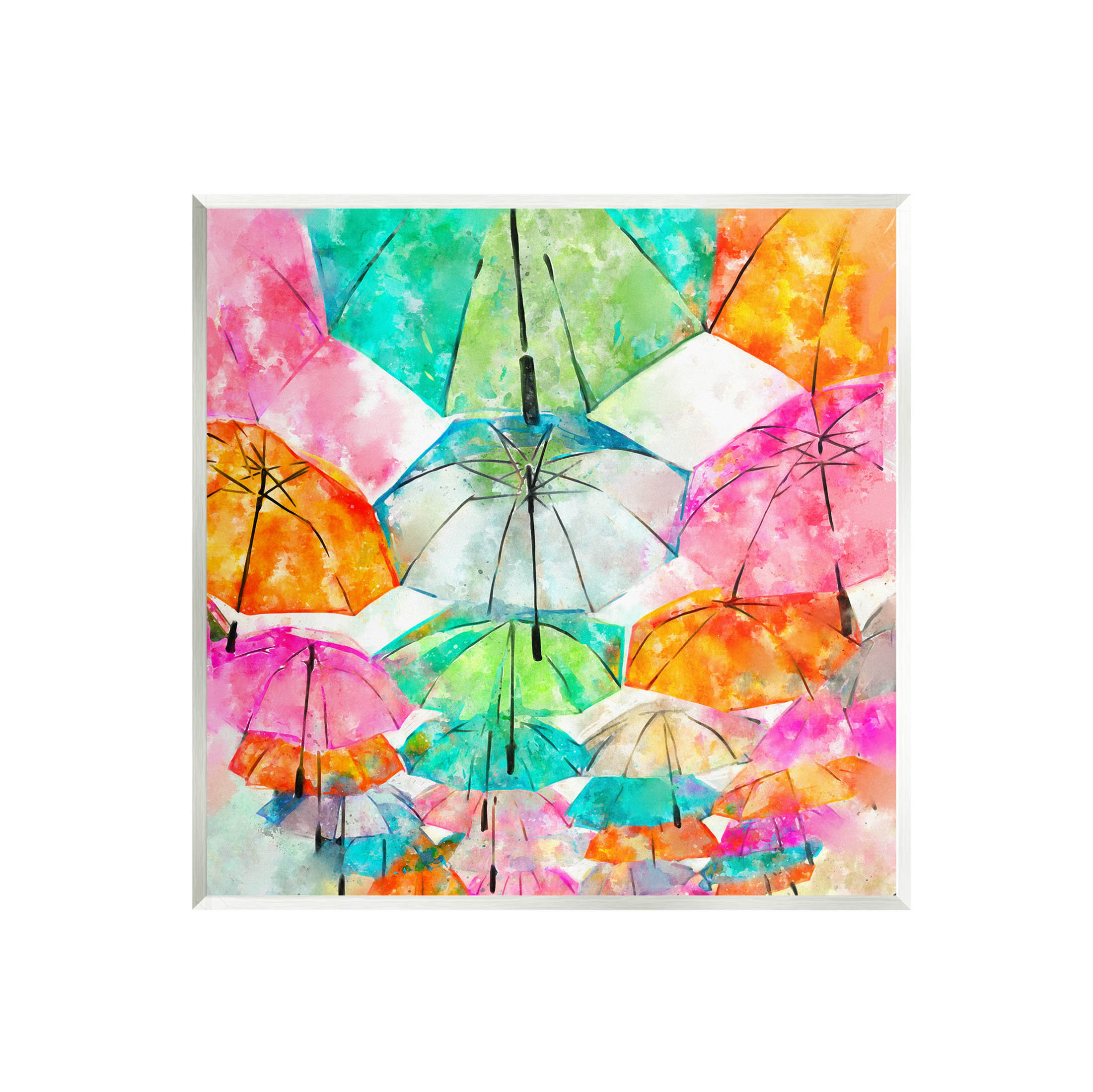 Stupell Industries Modern Bold Varied Umbrellas Wall Plaque Art By ...