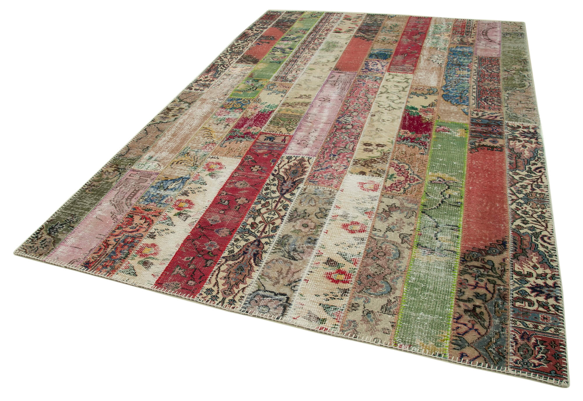 Rug N Carpet Kırk Yama Grey Patchwork Cotton Handmade Area Rug | Wayfair