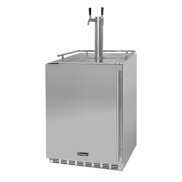 Kegco 24" Wide Outdoor Dual Tap All Stainless Steel Built-In Kegerator ...