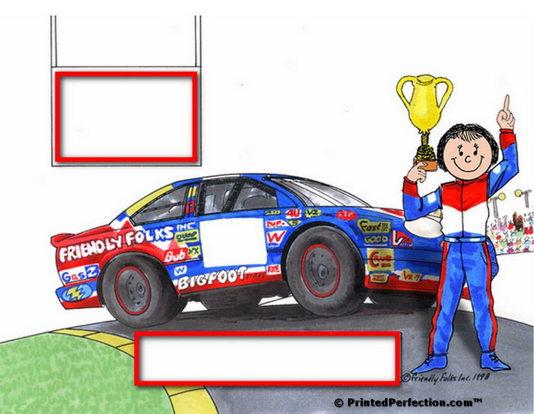 Printed Perfection Personalized Race Car Driver, Stock - Female Key ...