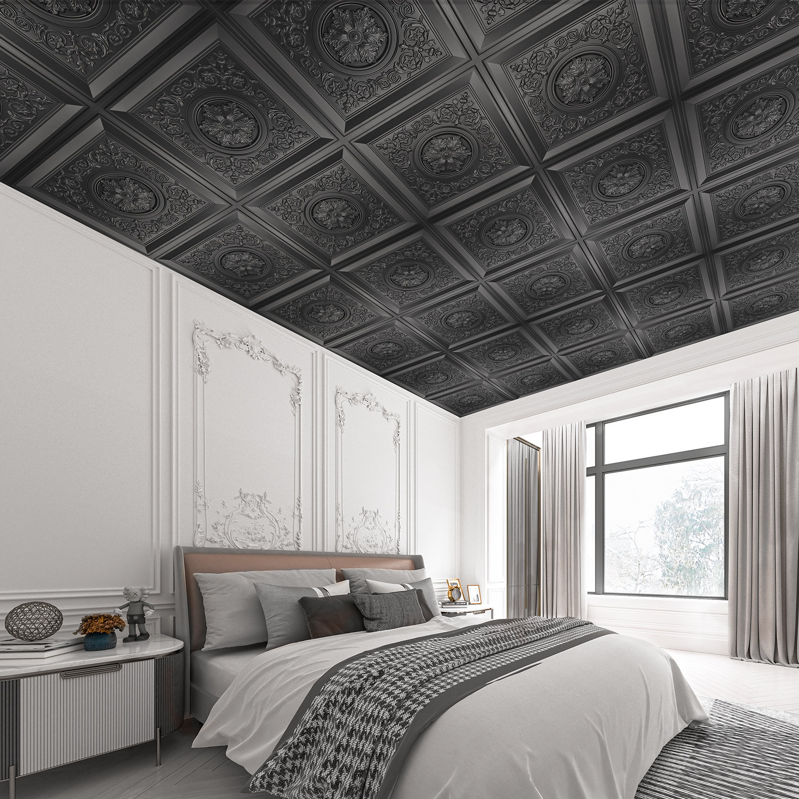 Art3d 24"x24" Drop Ceiling Tiles, Waterproof Ceiling Panels, Vintage ...
