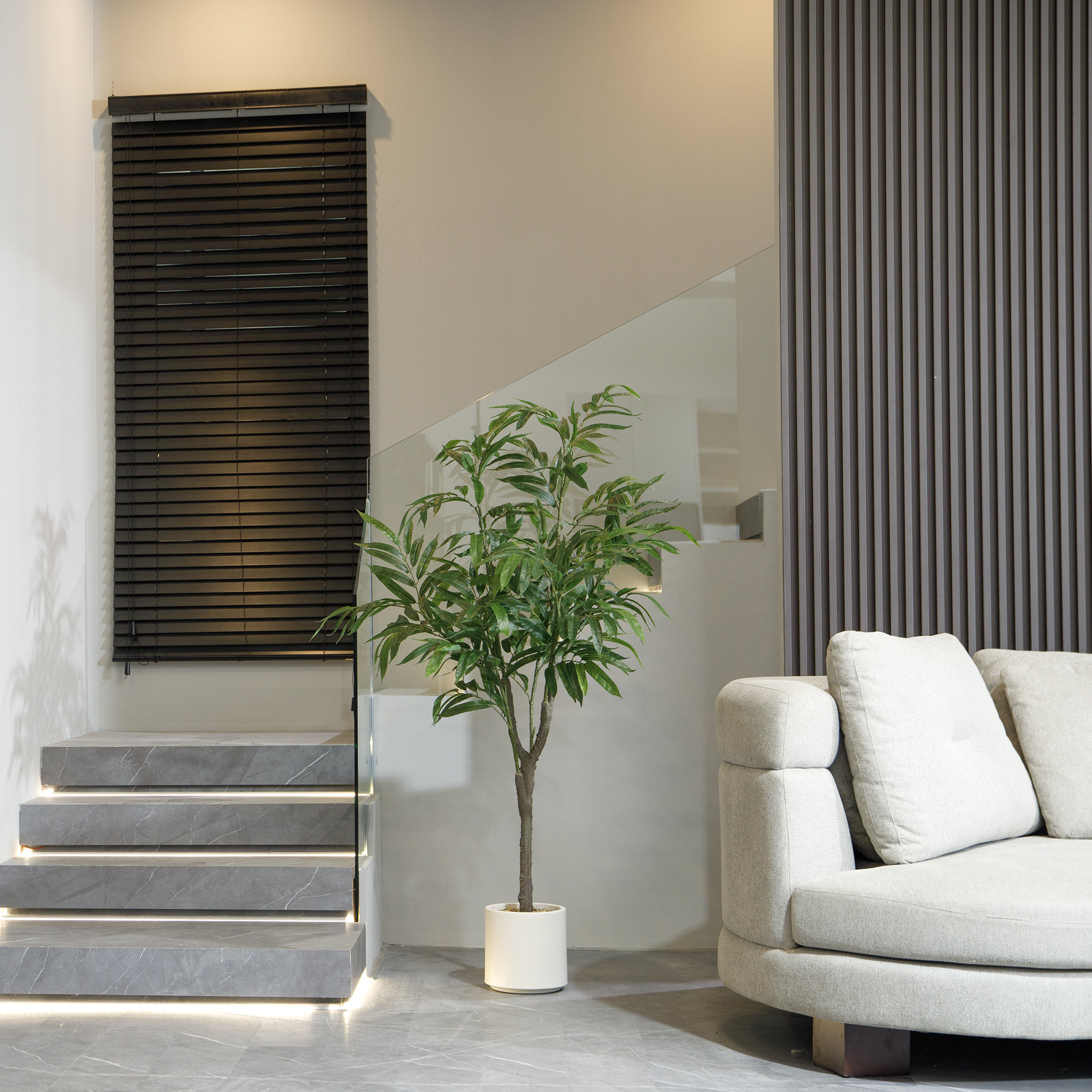 Primrue 63" Artificial Faux Saddle Tree in a Resin Planter | 63" Fake ...