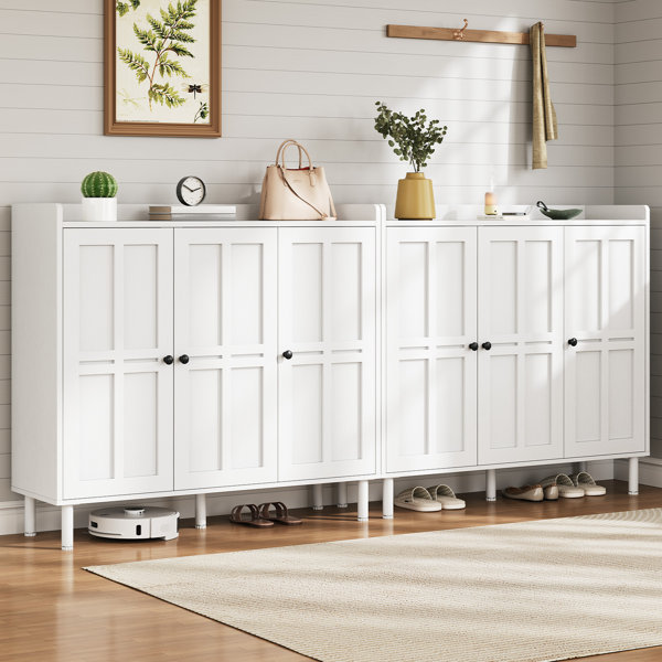 Lark Manor 30 Pair Shoe Cabinet With 3 Doors And Adjustable Shelves For ...