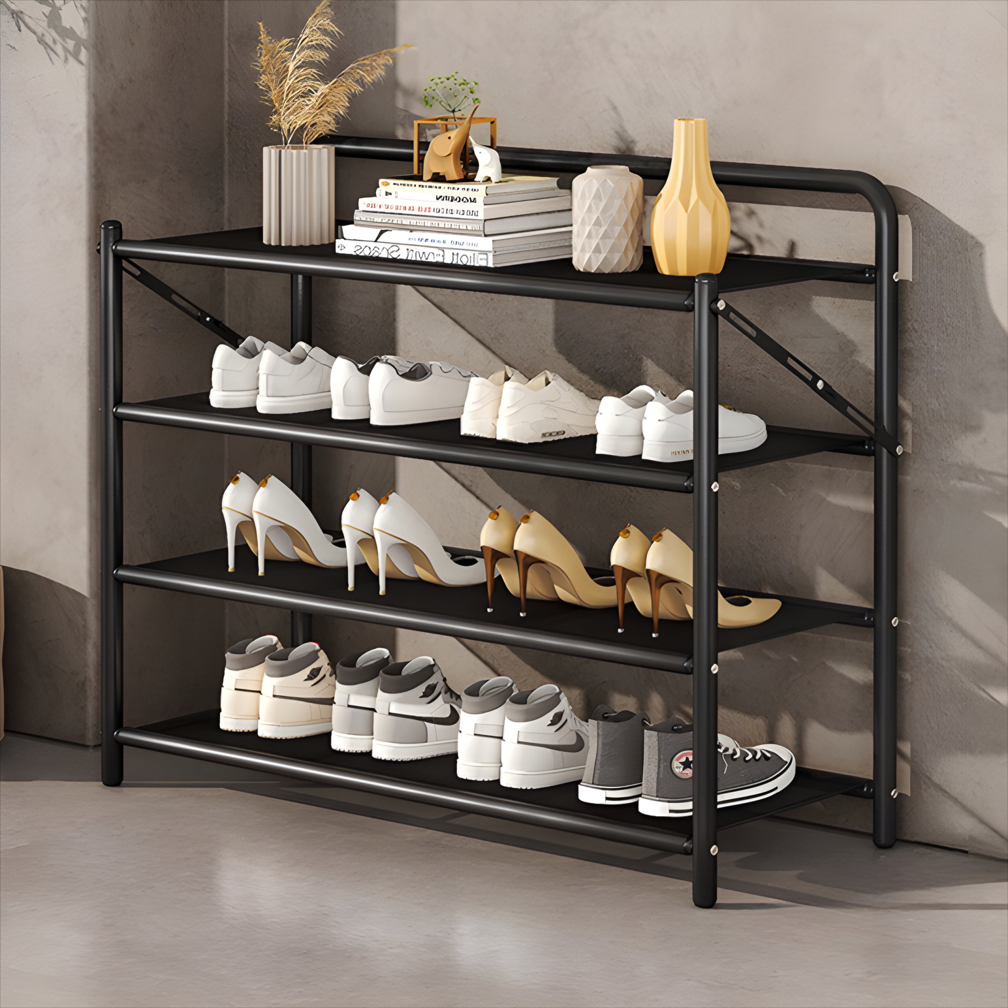 Rebrilliant Foldable Shoe Rack Multi-Layer For Home, Narrow Entryway ...